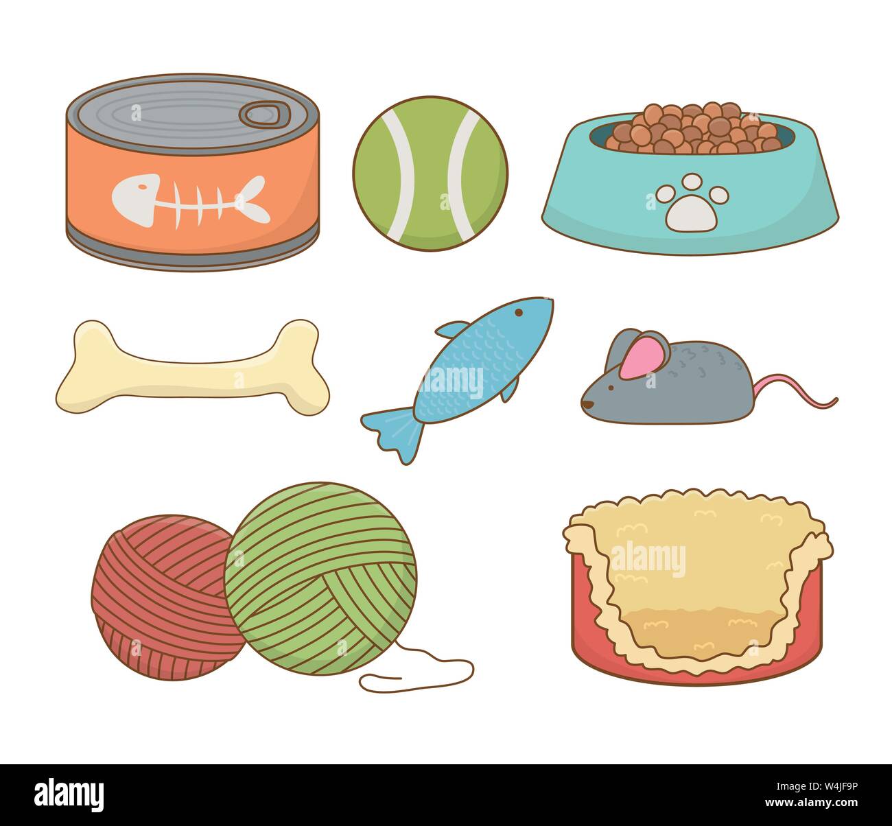 set of care pets accessories vector illustration design Stock Vector ...