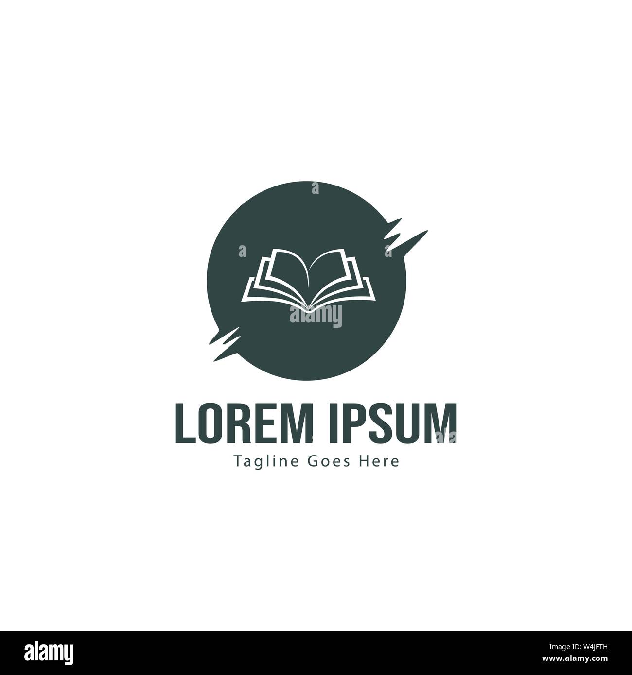 Book logo template design. minimalist book logo with modern frame ...