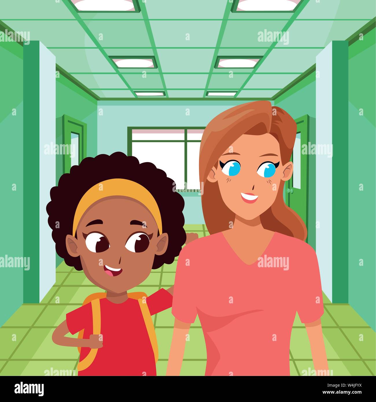Family single mother with kid Stock Vector Image & Art - Alamy