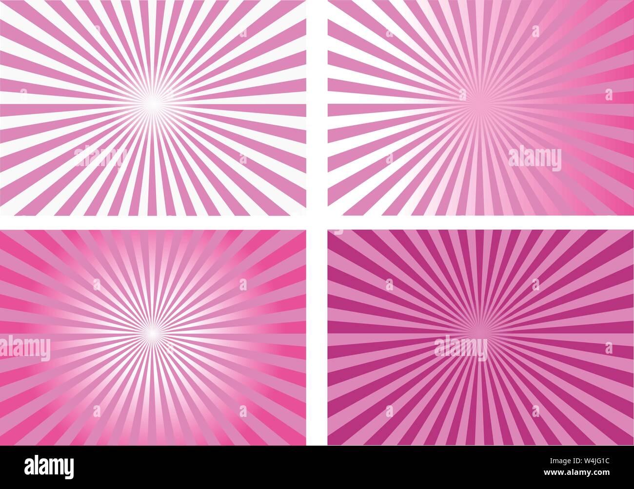 set pink retro sunburst backgrounds Stock Vector Image & Art - Alamy