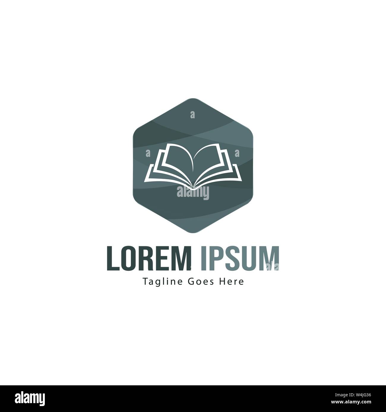 Book logo template design. minimalist book logo with modern frame ...