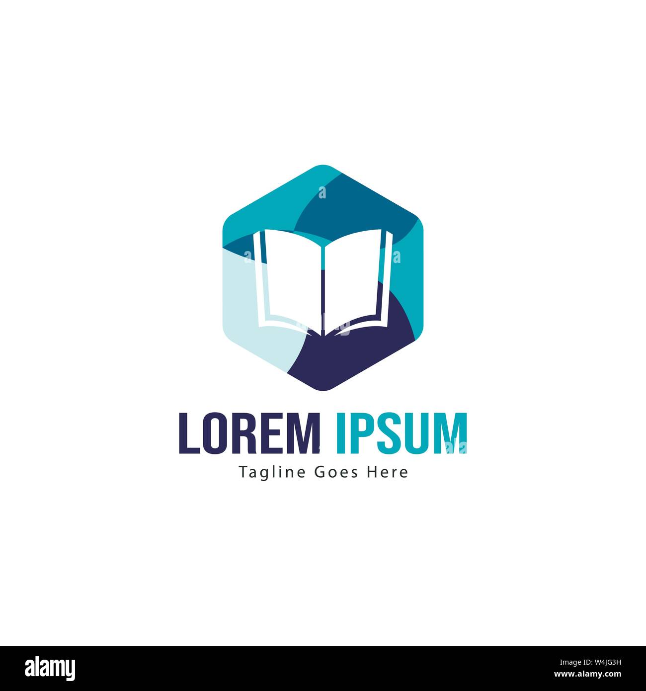 Book logo template design. minimalist book logo with modern frame ...