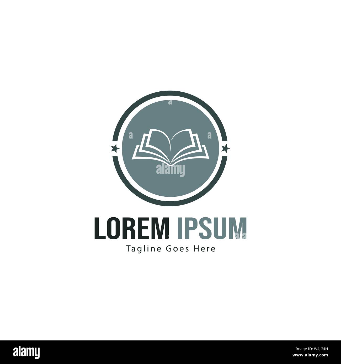 Book logo template design. minimalist book logo with modern frame ...