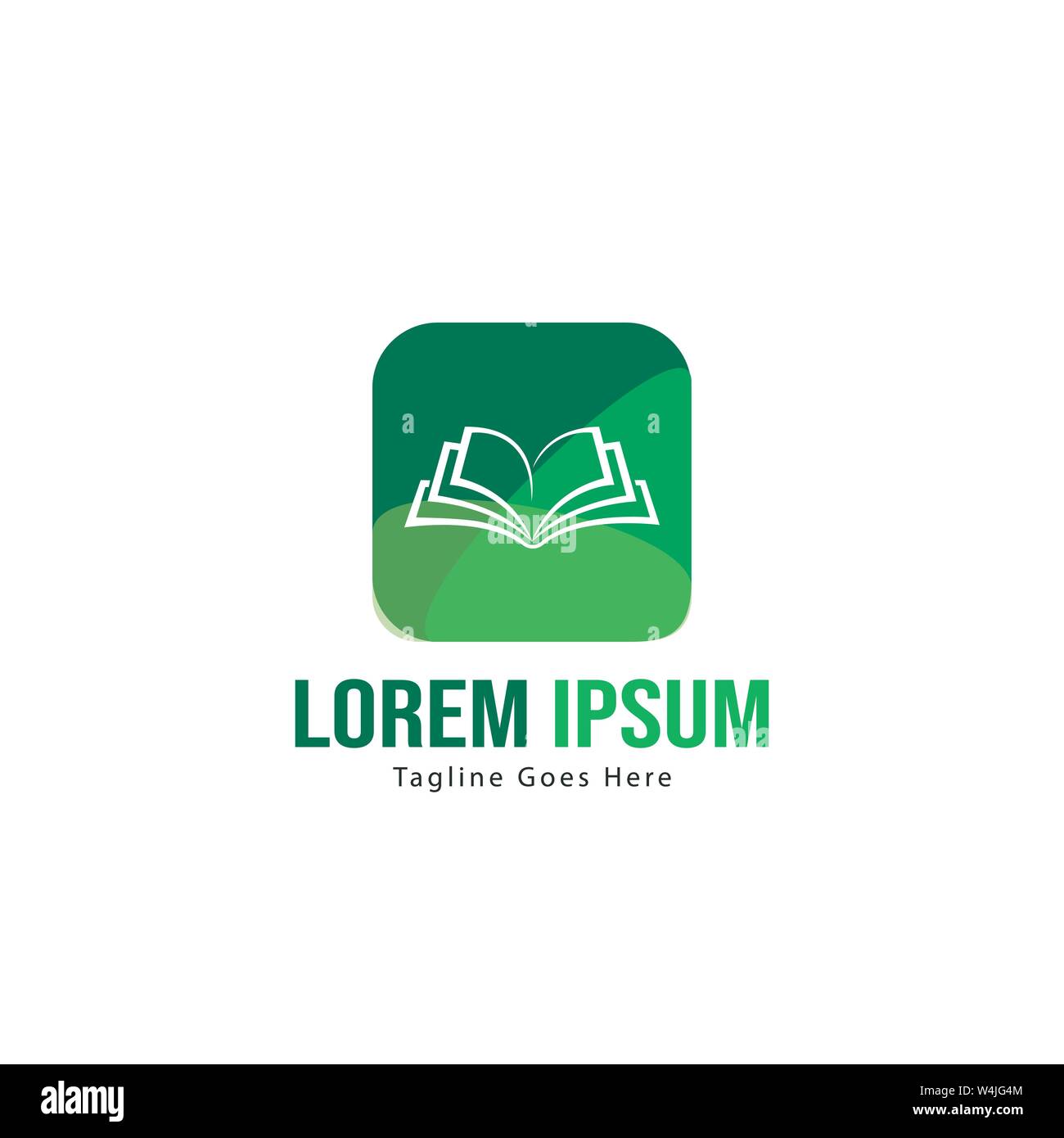 Book logo template design. minimalist book logo with modern frame ...