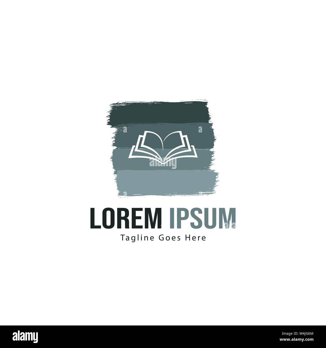 Book logo template design. minimalist book logo with modern frame ...