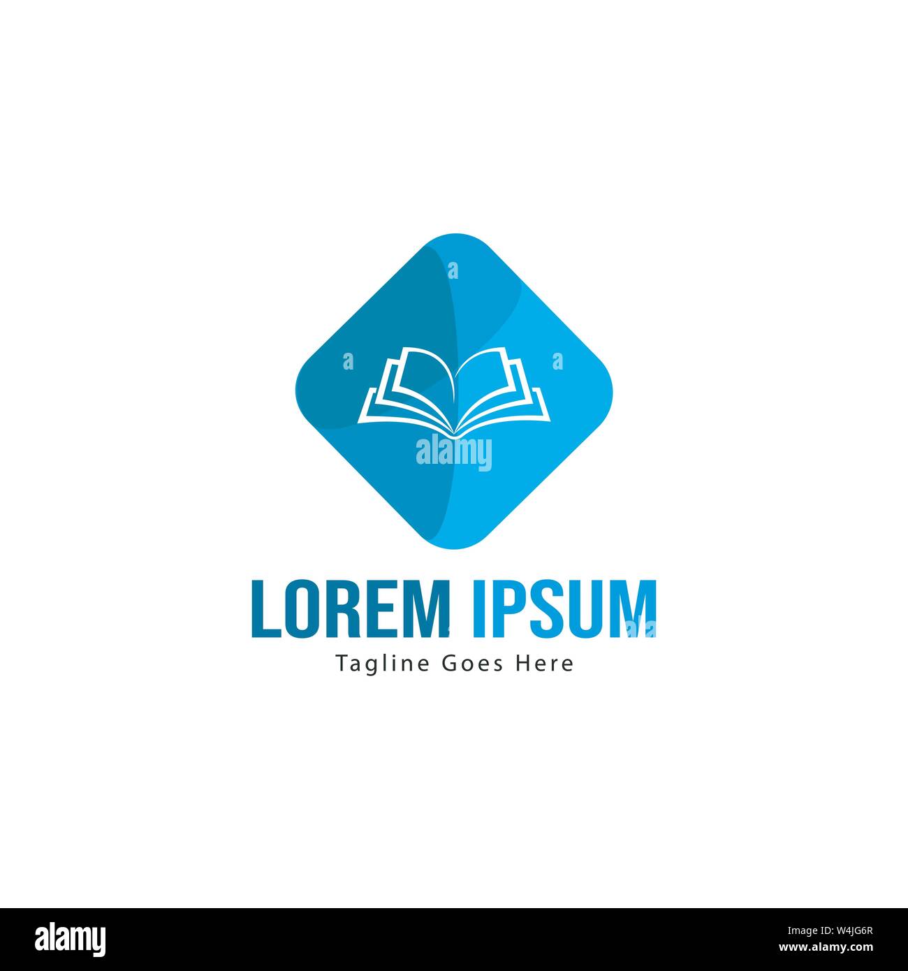 Book logo template design. minimalist book logo with modern frame ...
