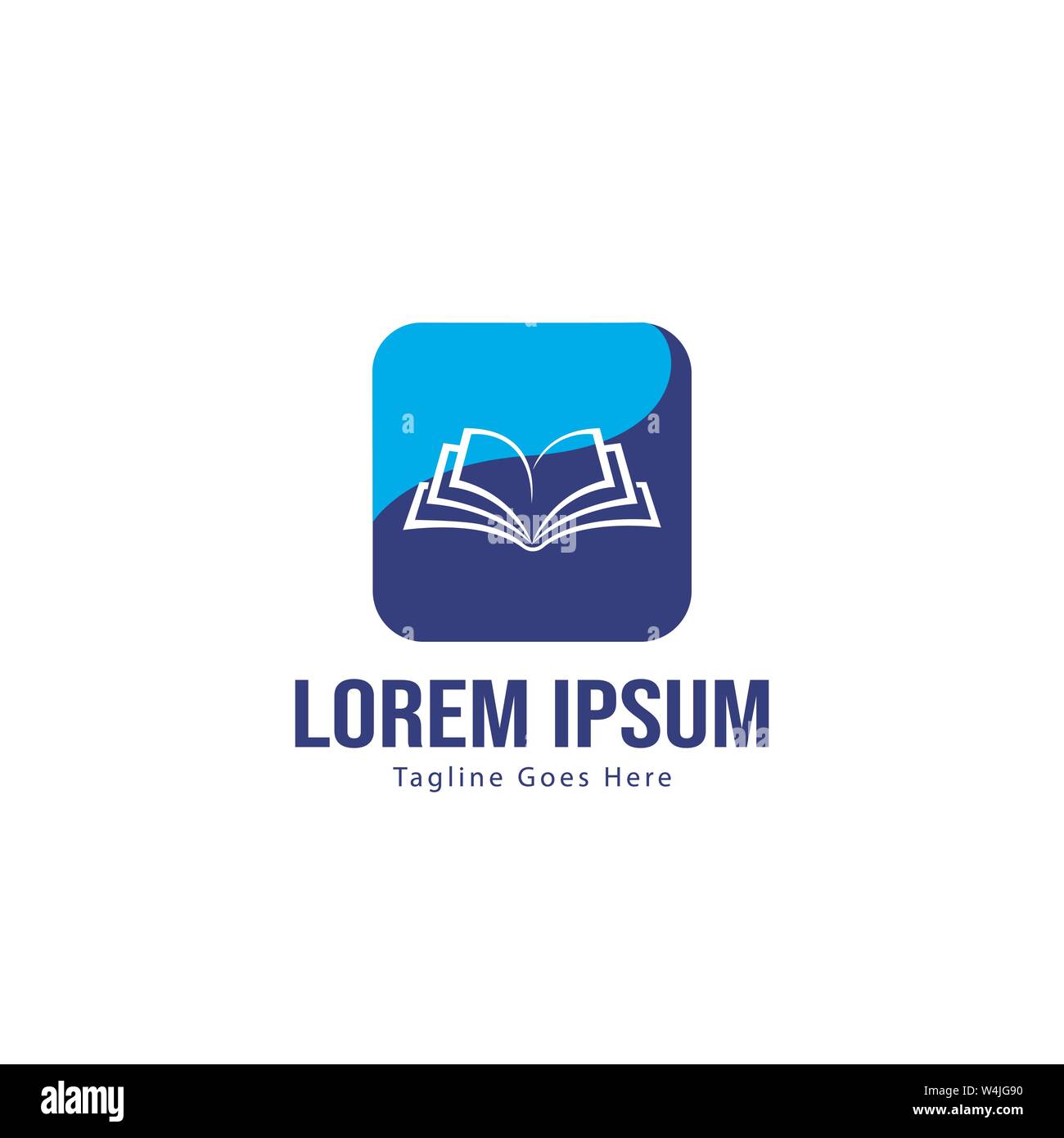 Book logo template design. minimalist book logo with modern frame ...