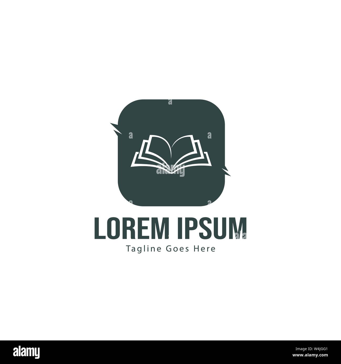 Book logo template design. minimalist book logo with modern frame ...