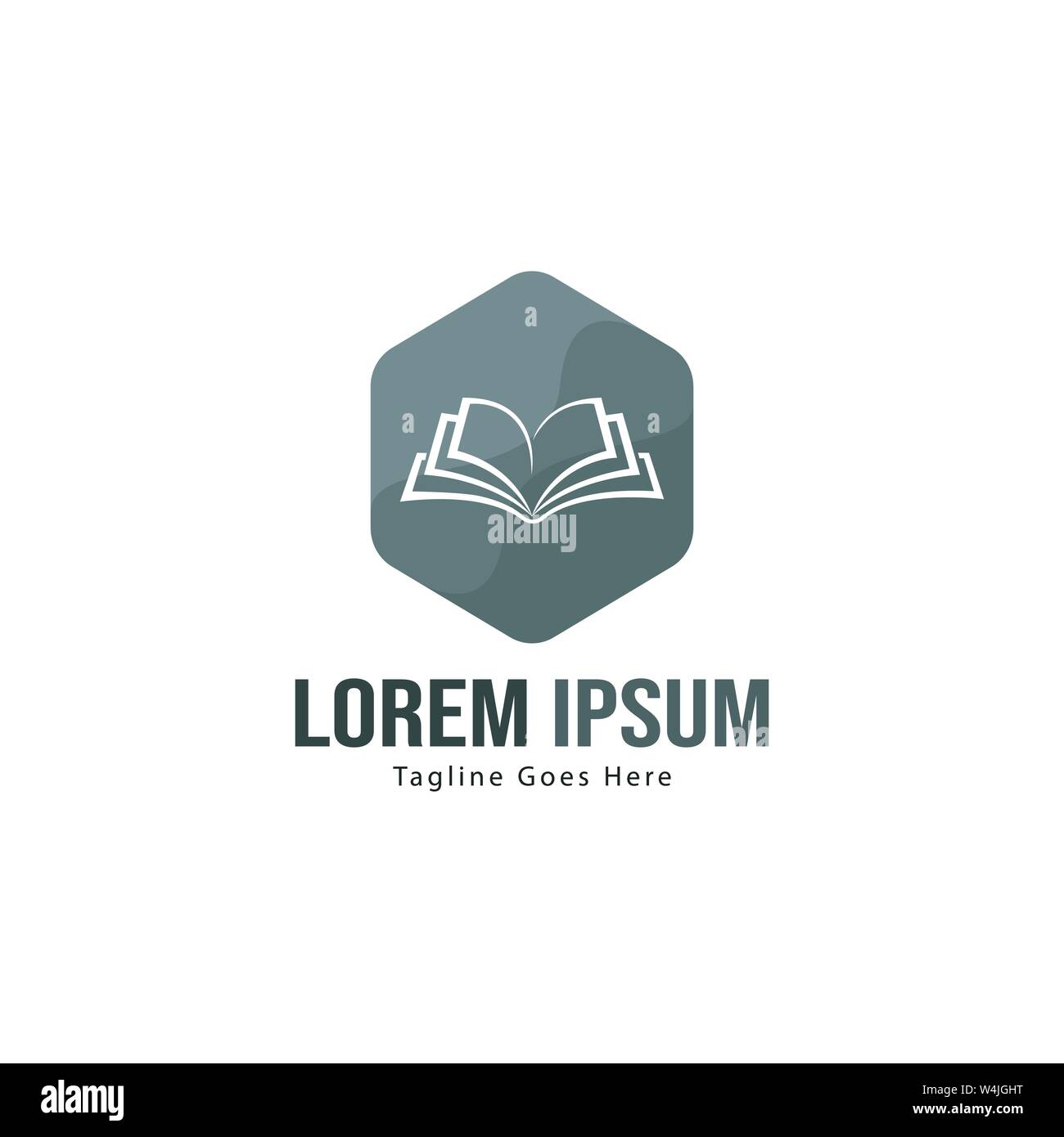 Book logo template design. minimalist book logo with modern frame ...