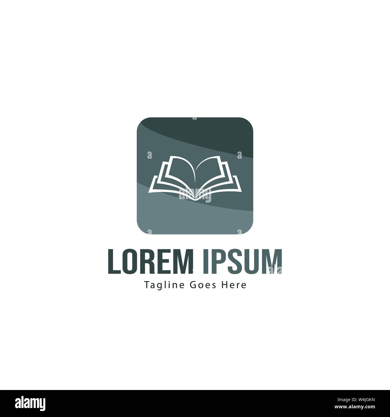 Book logo template design. minimalist book logo with modern frame ...