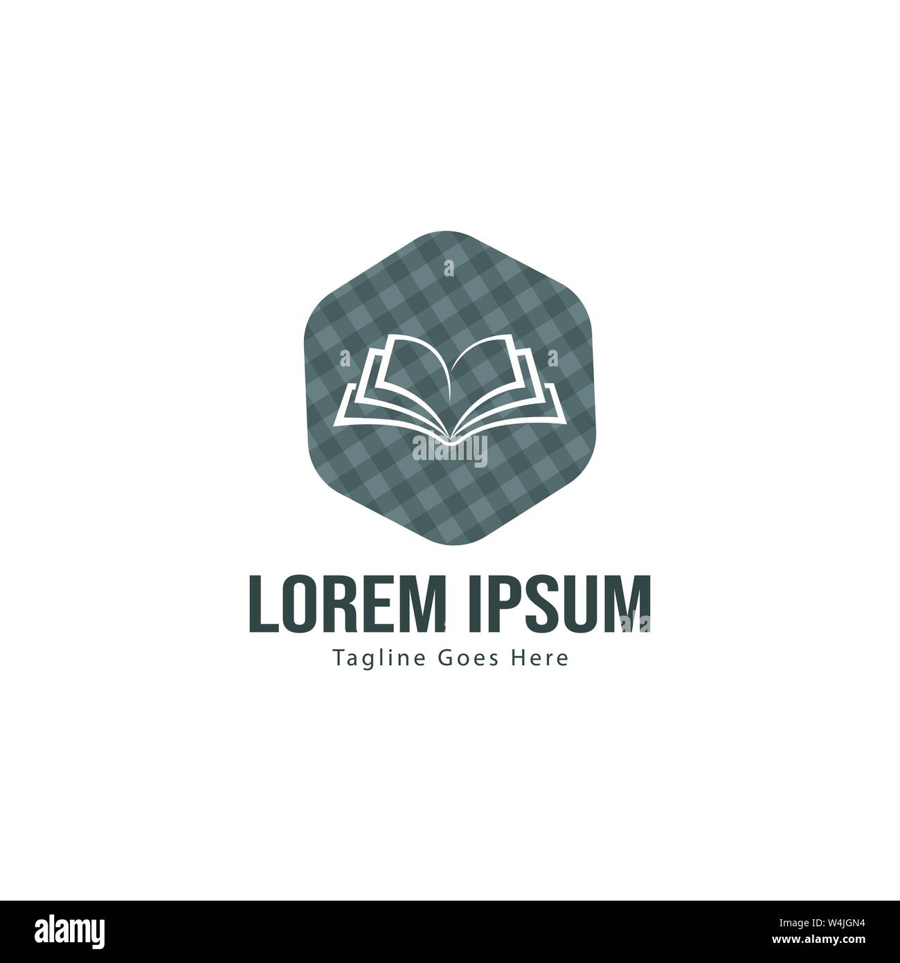 Book logo template design. minimalist book logo with modern frame ...