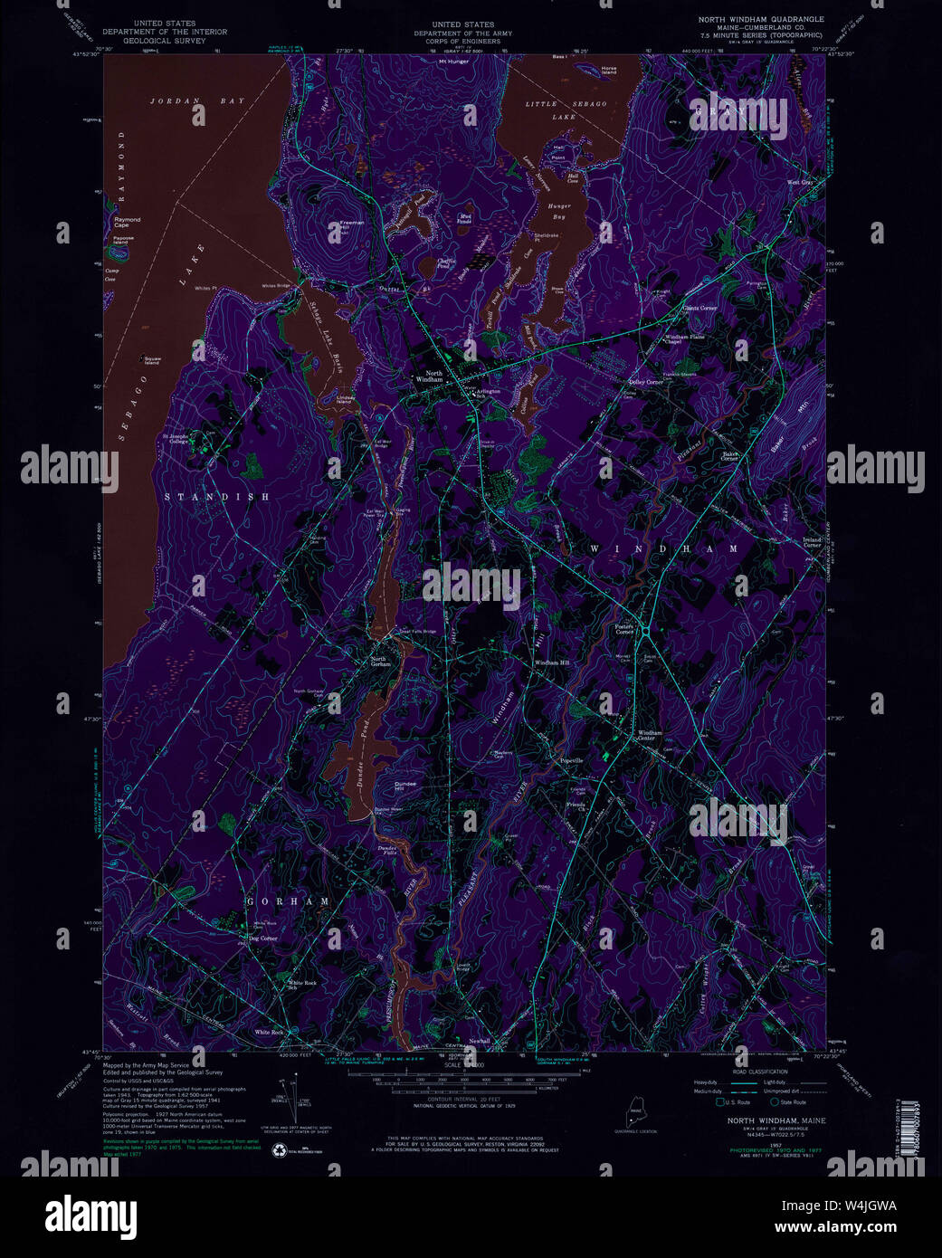 Maine USGS Historical Map North Windham 102833 1957 24000 Inversion ...