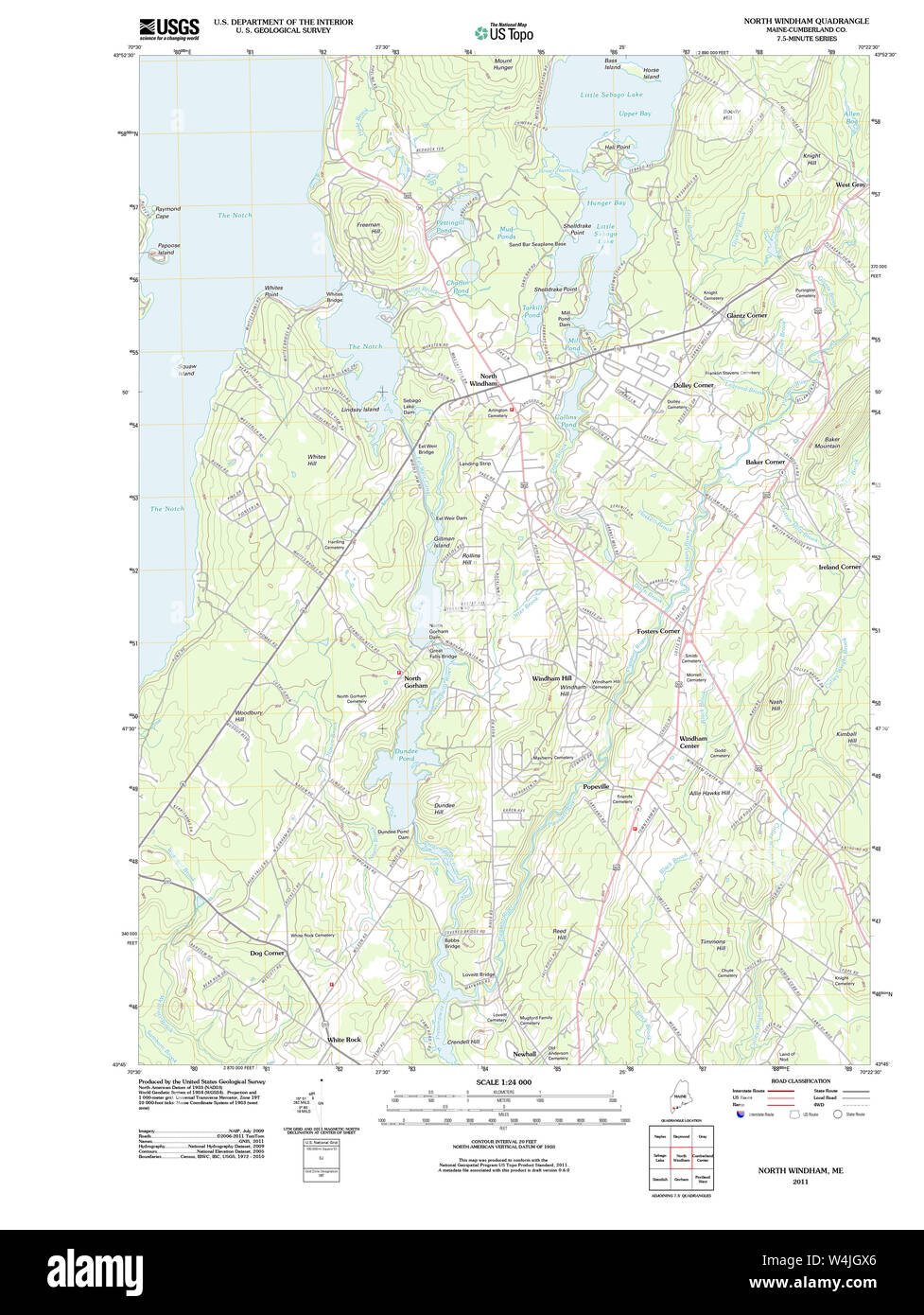 Map of north windham Cut Out Stock Images & Pictures - Alamy