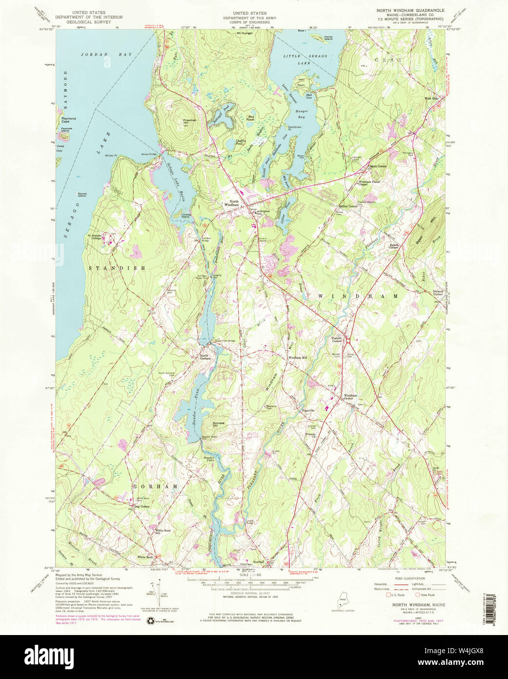 Maine USGS Historical Map North Windham 102833 1957 24000 Restoration ...
