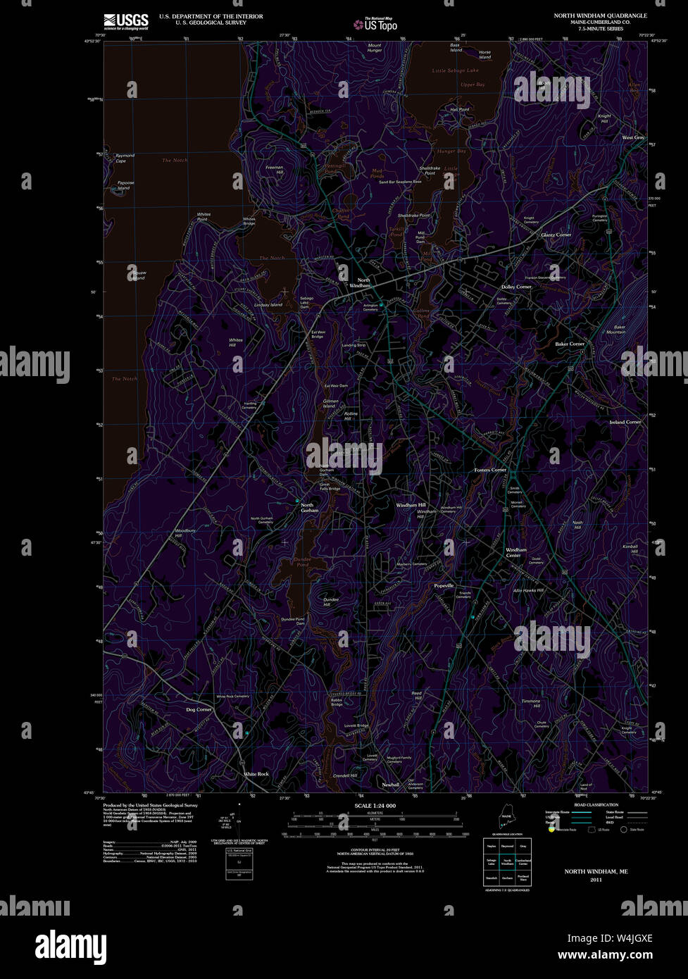North windham maine map hi-res stock photography and images - Alamy