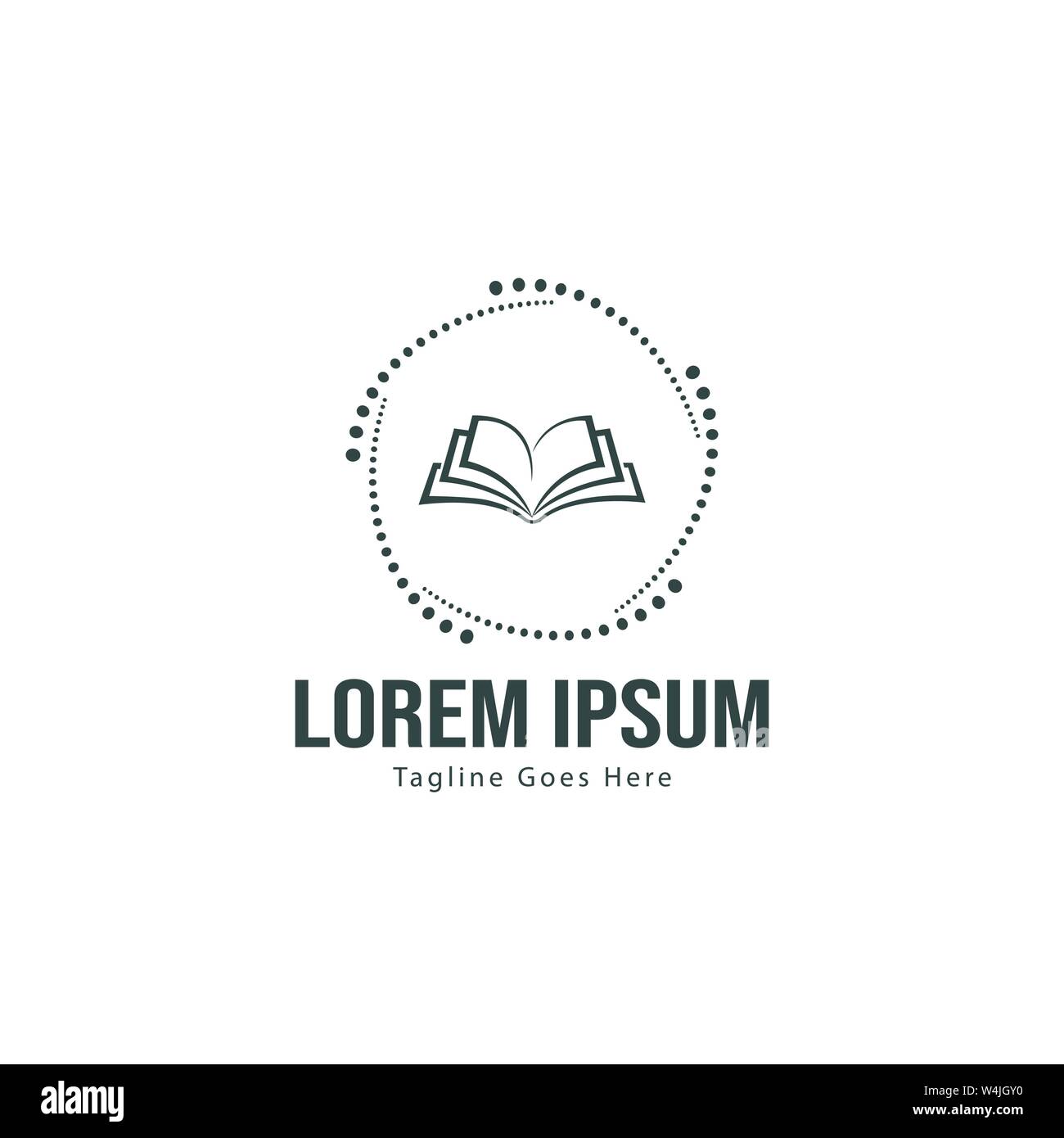 Book logo template design. minimalist book logo with modern frame ...