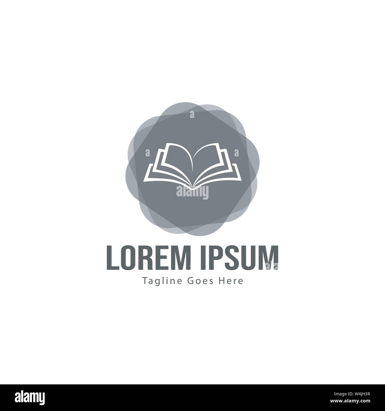 Book logo template design. minimalist book logo with modern frame ...