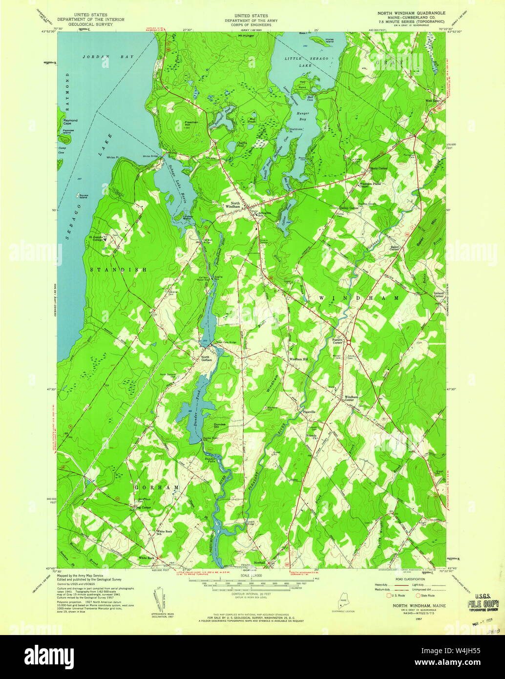 Maine USGS Historical Map North Windham 806991 1957 24000 Restoration ...