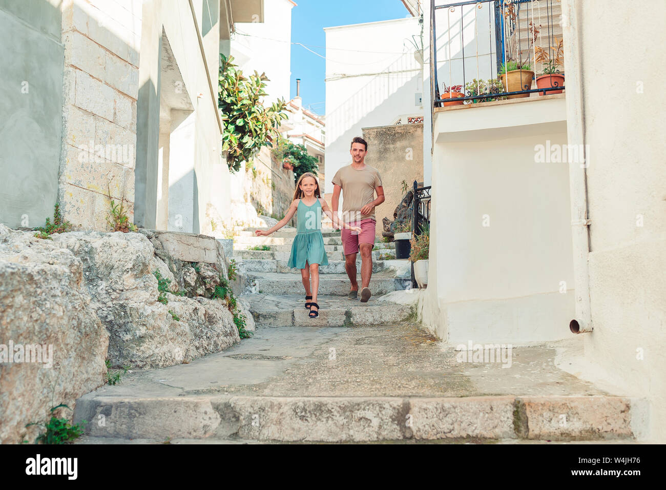 Family on vacation in Europe have fun Stock Photo - Alamy