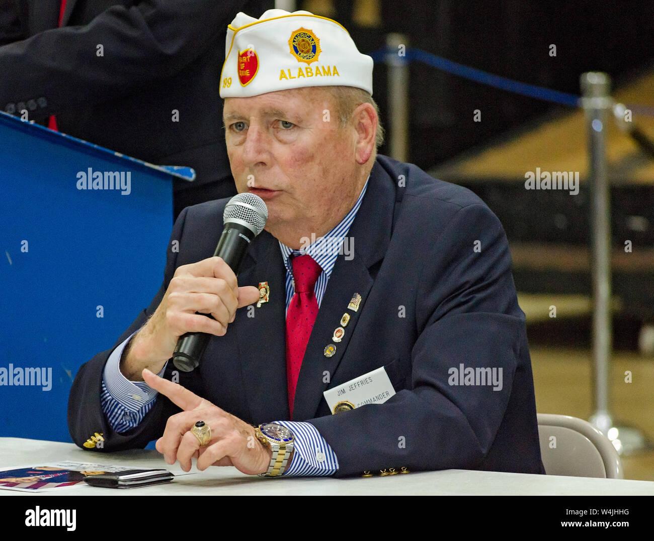 Department of Alabama Commander Jim Jeffries speaks during the Mobile ...