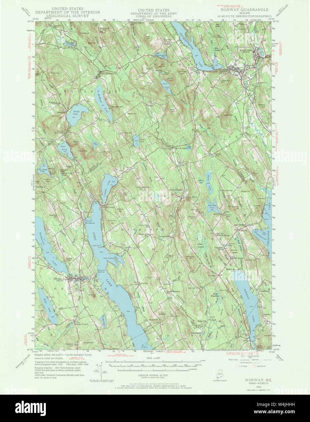Maine USGS Historical Map Norway 306695 1946 62500 Restoration Stock ...