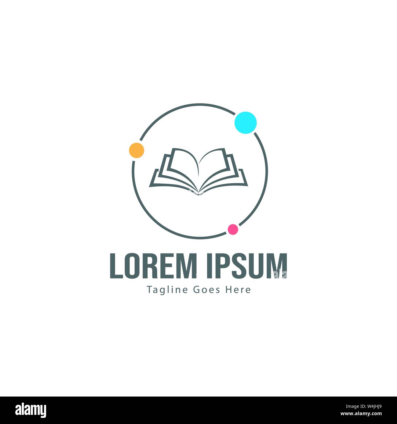 Book logo template design. minimalist book logo with modern frame ...