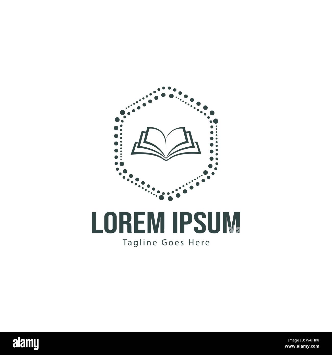 Book logo template design. minimalist book logo with modern frame ...