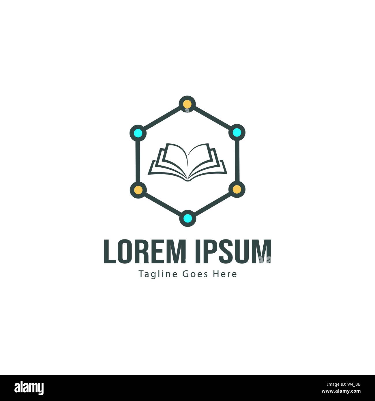 Book logo template design. minimalist book logo with modern frame ...