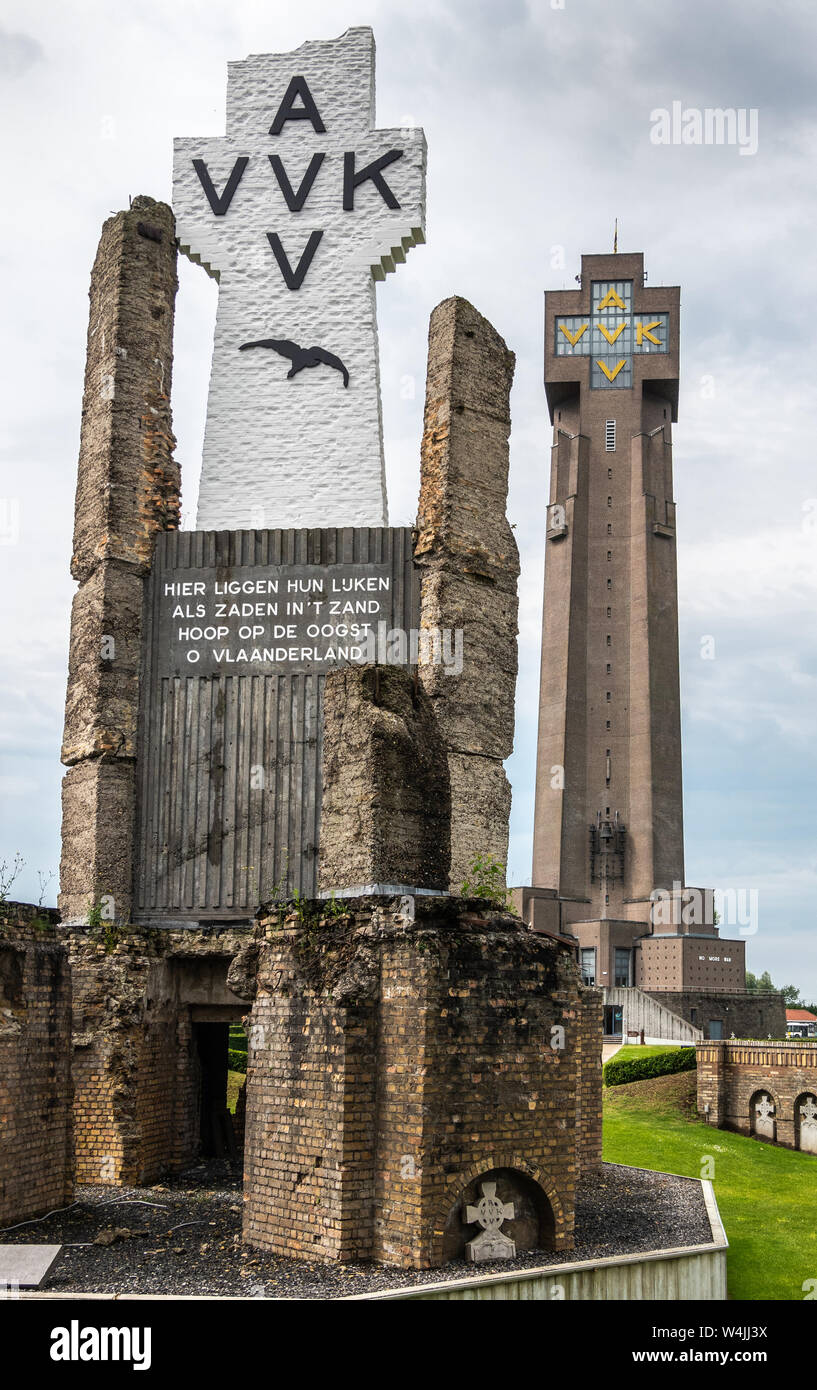 Diksmuide, Flanders, Belgium - June 19, 2019: Black on White Crypt ...