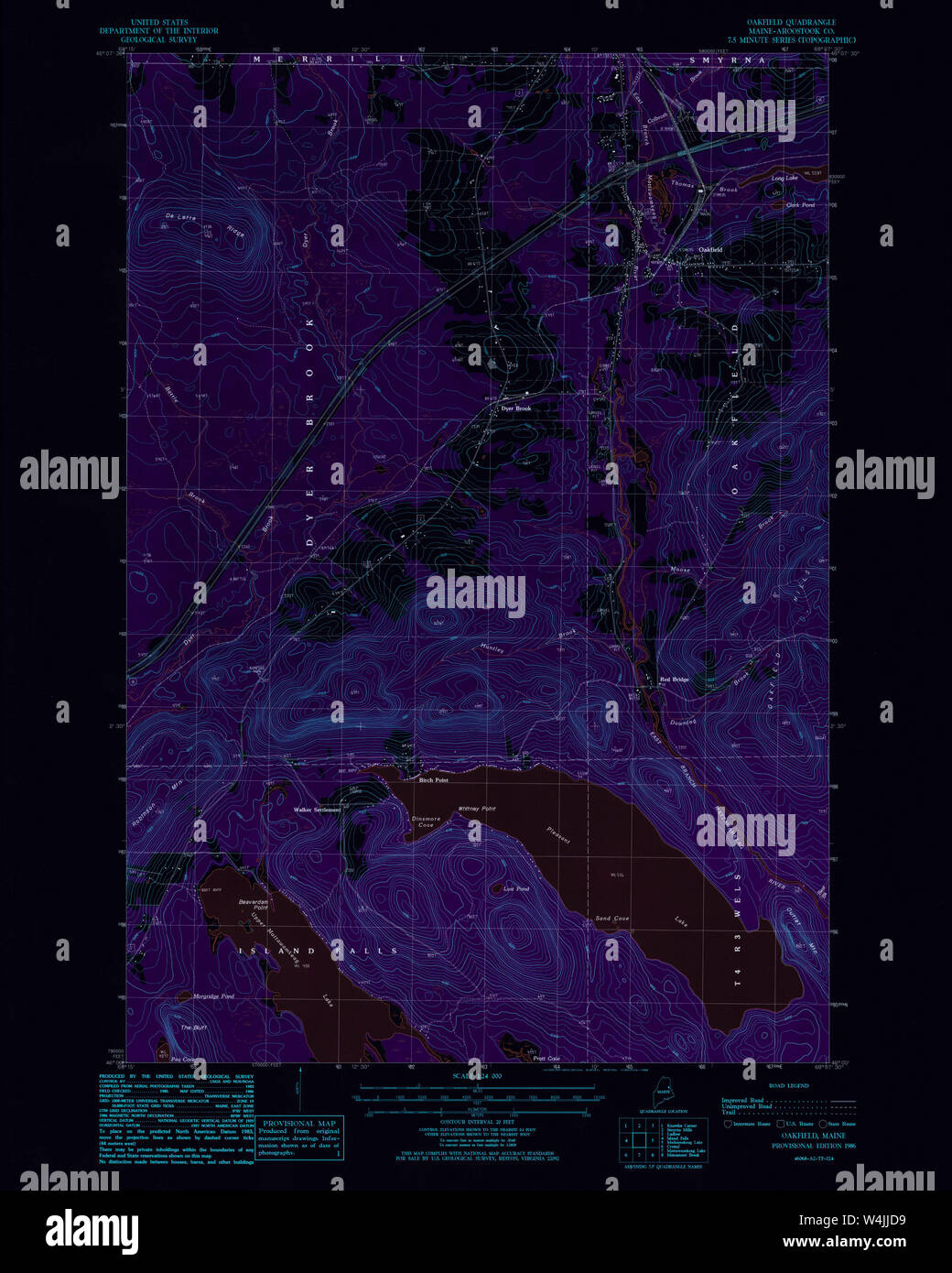 Maine USGS Historical Map Oakfield 102841 1986 24000 Inversion ...