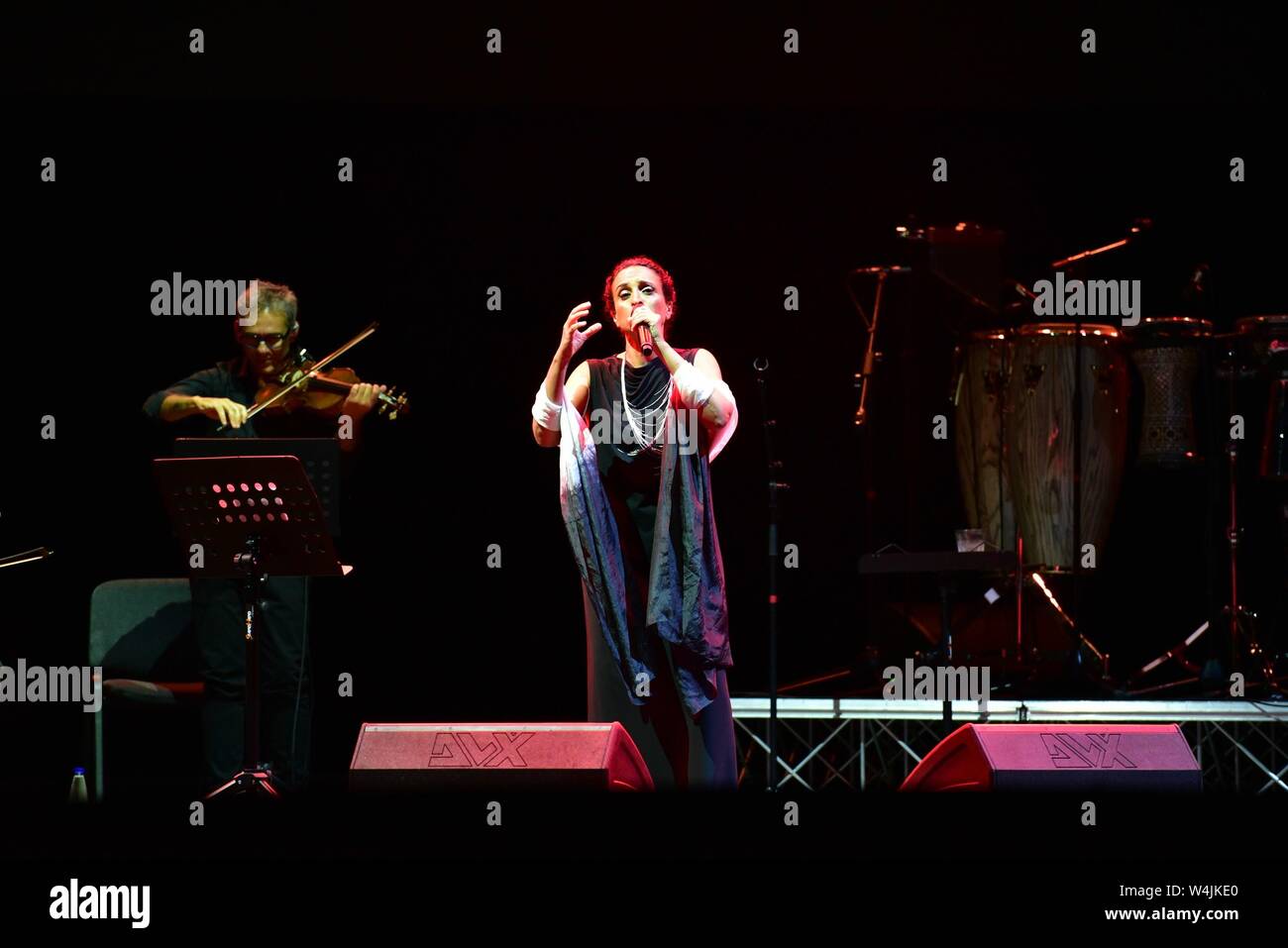 Napoli, Italy. 23rd July, 2019. The Israeli singer Achinoam Nini as ...