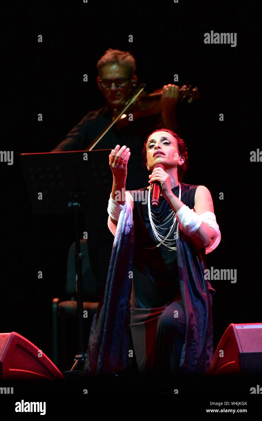 Napoli, Italy. 23rd July, 2019. The Israeli singer Achinoam Nini as ...
