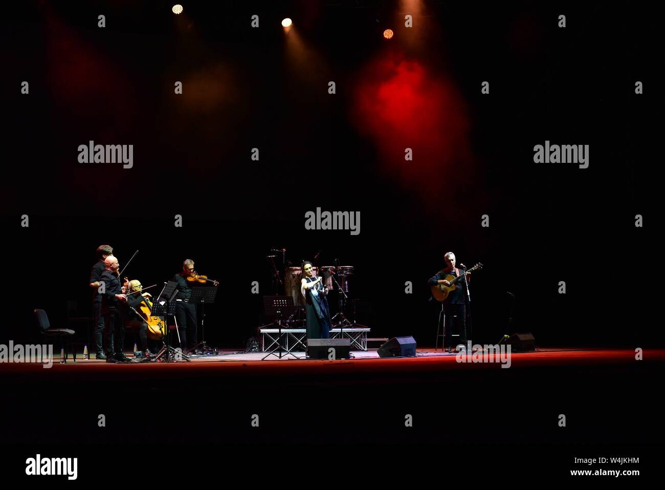 Napoli, Italy. 23rd July, 2019. The Israeli singer Achinoam Nini as ...