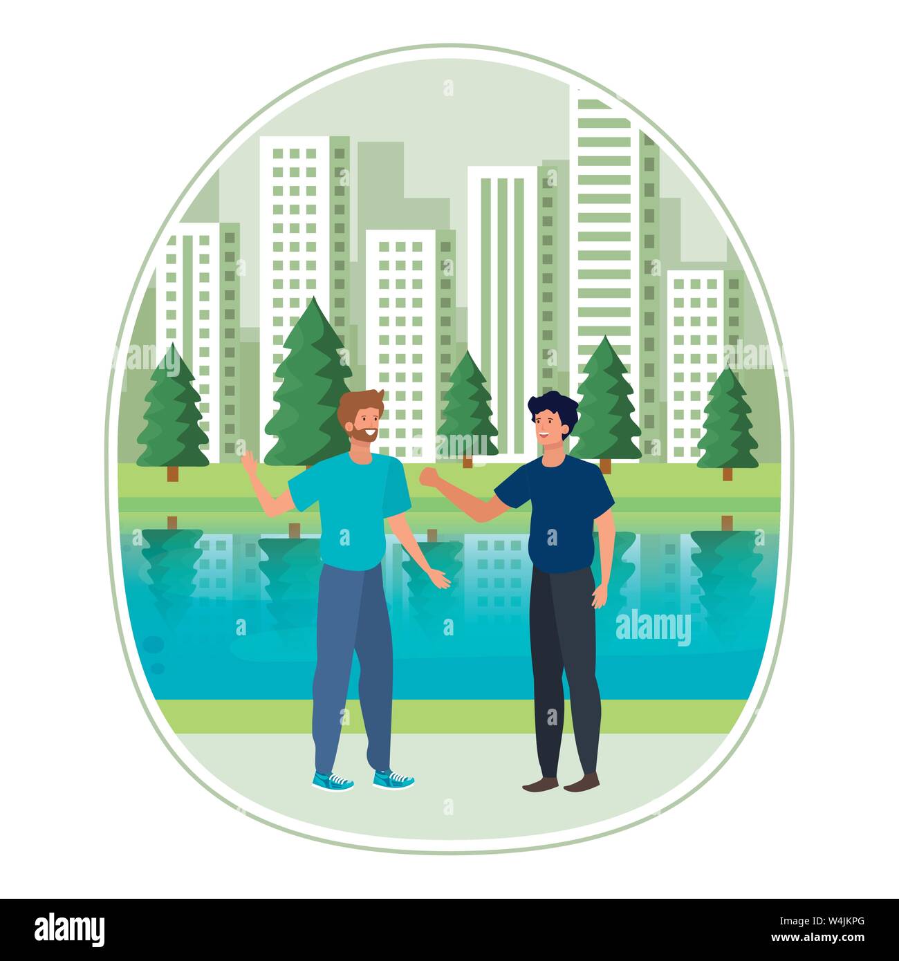 young men friends in the landscape Stock Vector Image & Art - Alamy