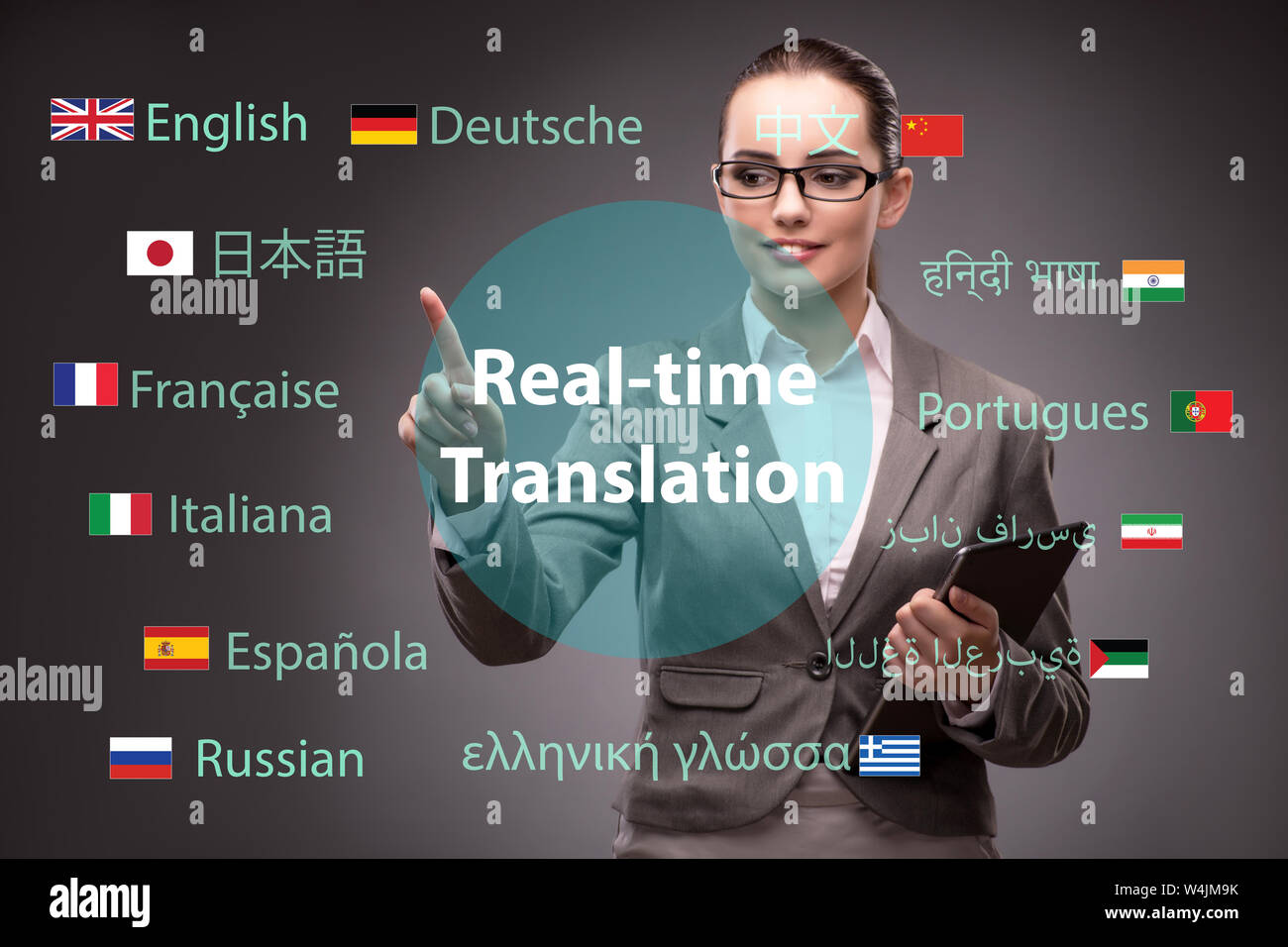 Concept of online translation from foreign language Stock Photo - Alamy