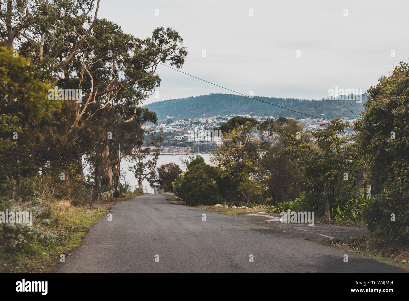 HOBART, AUSTRALIA - July 7th, 2019: Australian countryside landscape in ...