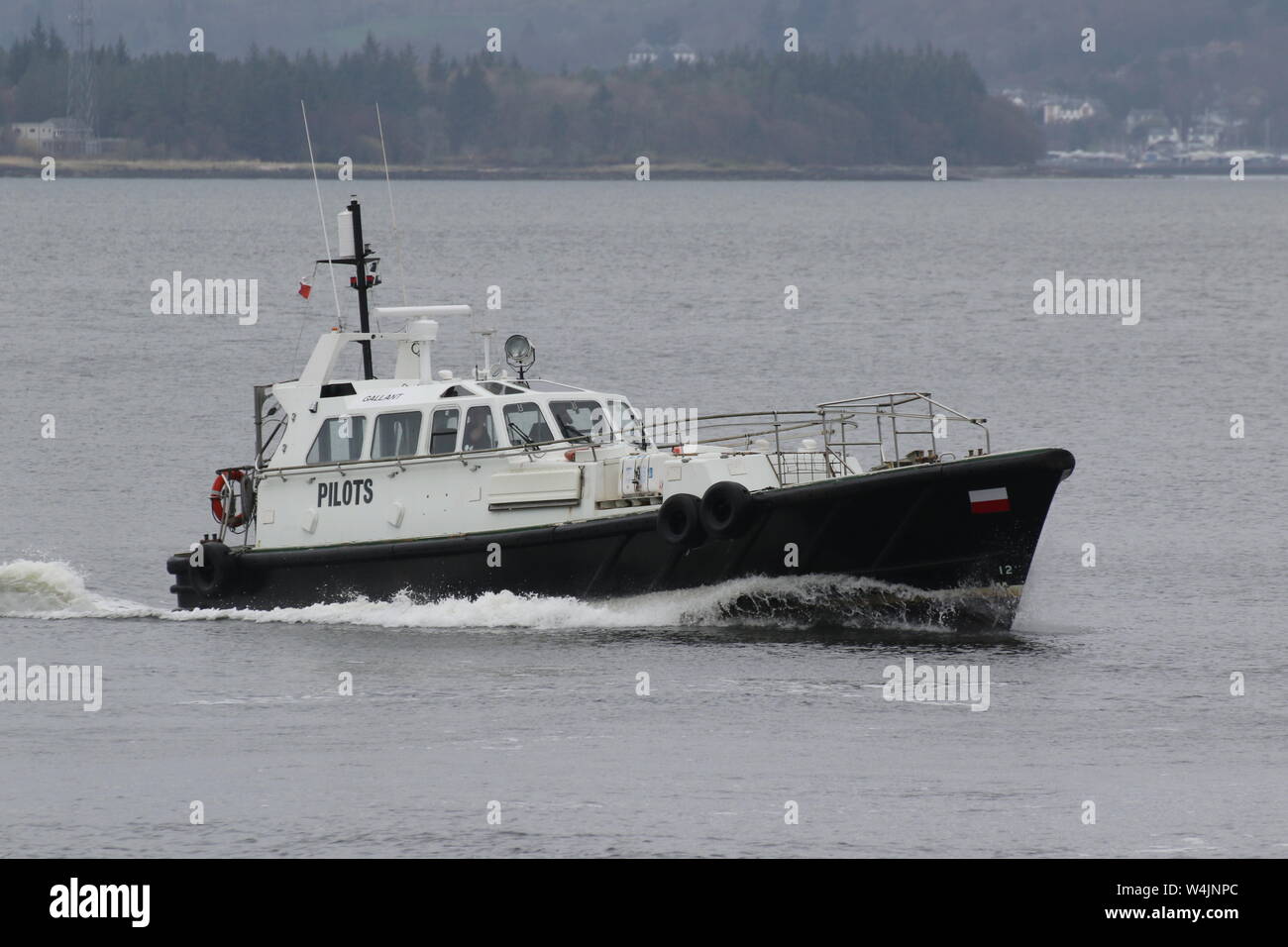 Gallant, a pilot vessel operated by Fowey Pilots, during a temporary ...