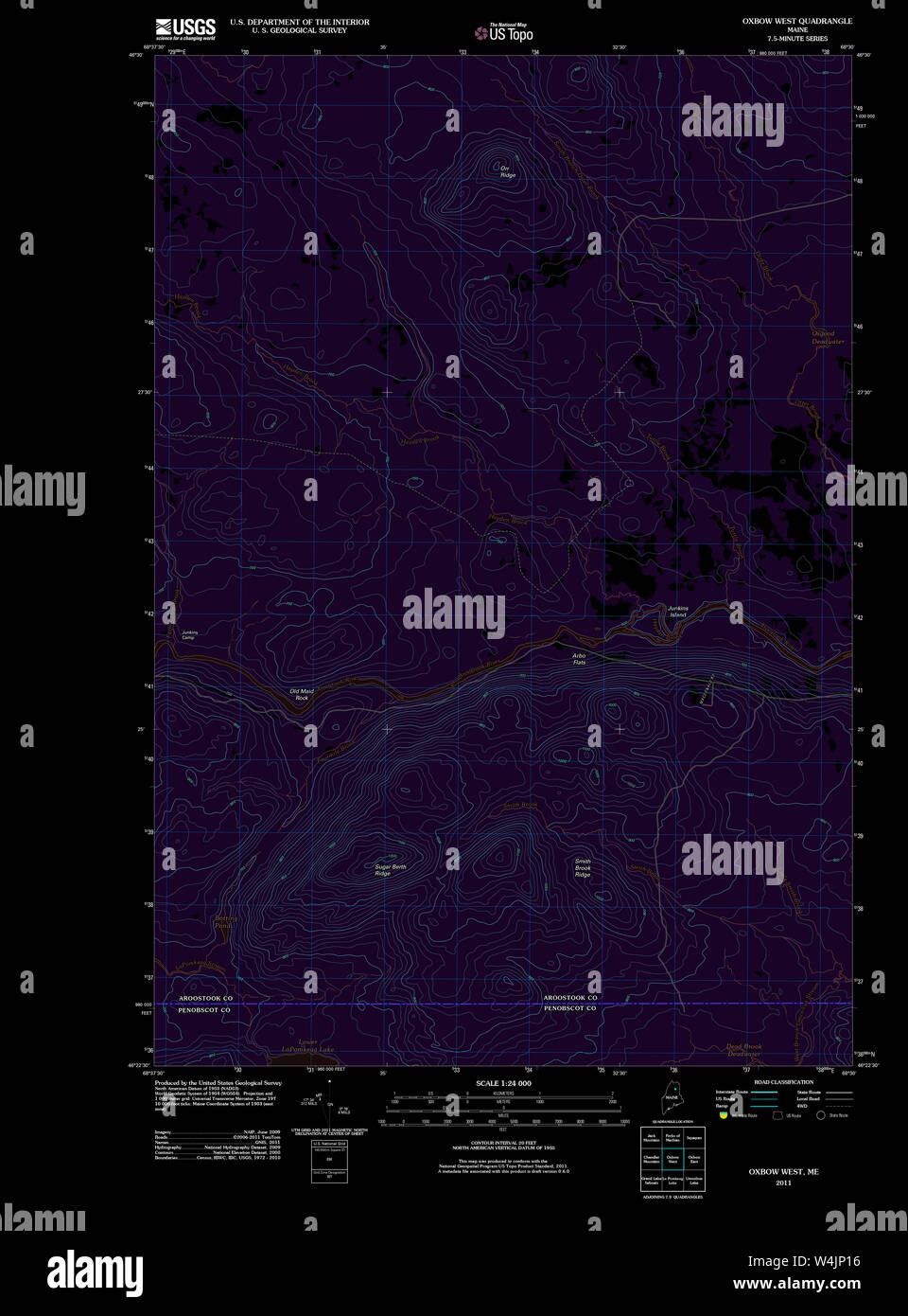 Map of oxbow hi-res stock photography and images - Alamy