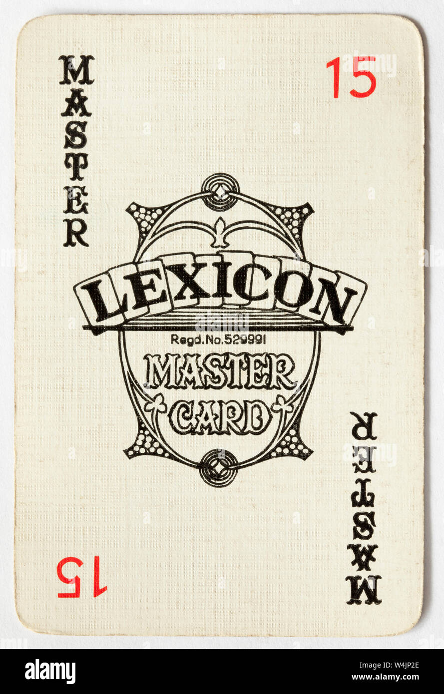 Vintage Playing Card Letter from Lexicon Card Game Stock Photo - Alamy