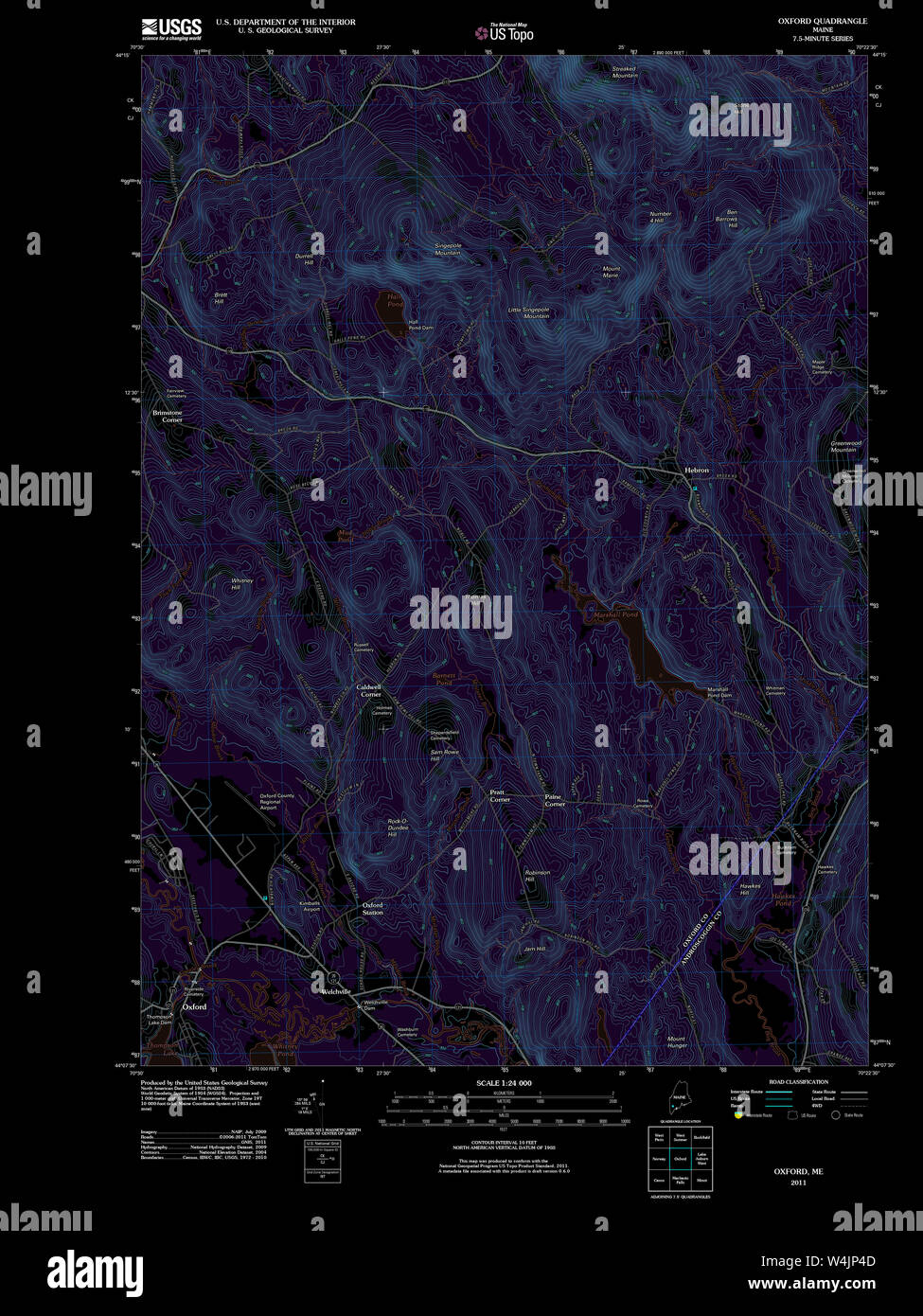 Oxford maine map hi-res stock photography and images - Alamy