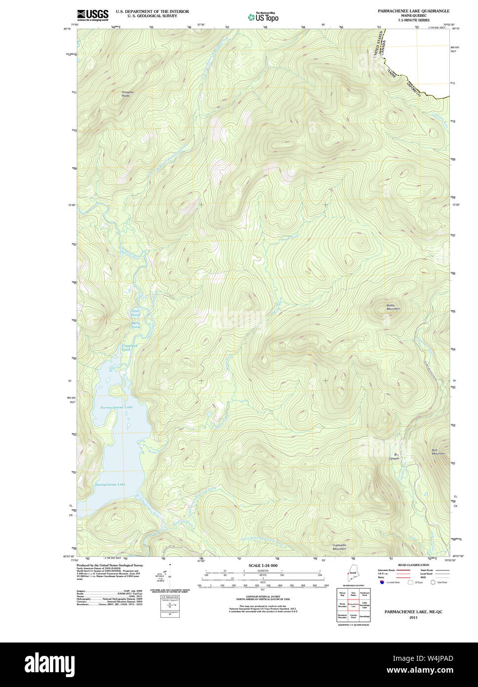 Maine USGS Historical Map Parmachenee Lake 20110909 TM Restoration ...