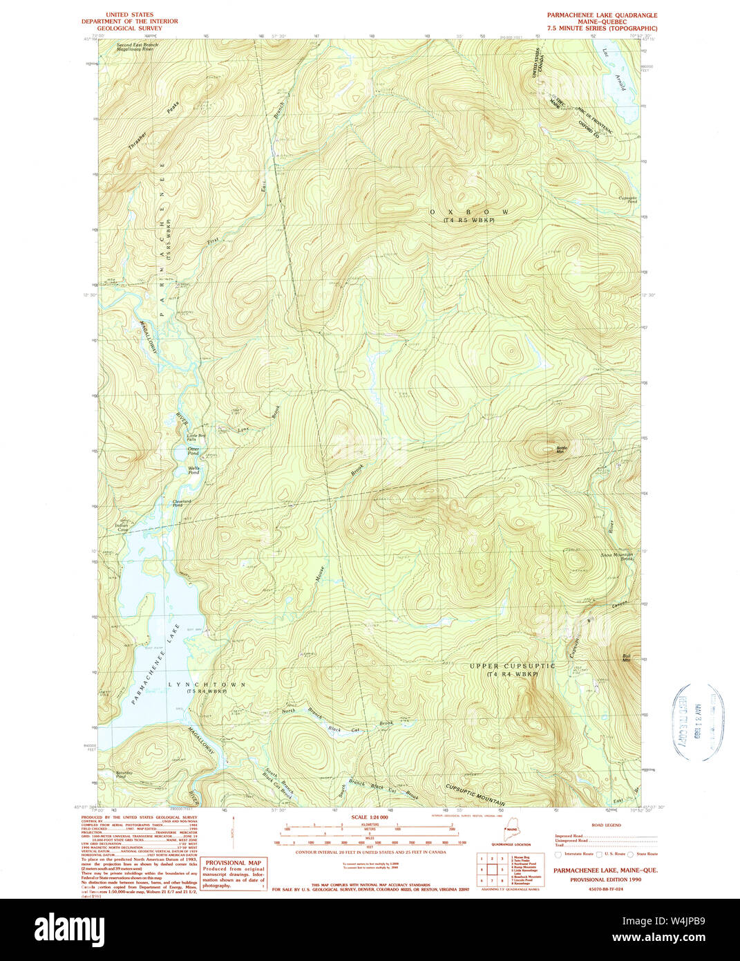 Maine USGS Historical Map Parmachenee Lake 460727 1990 24000 ...