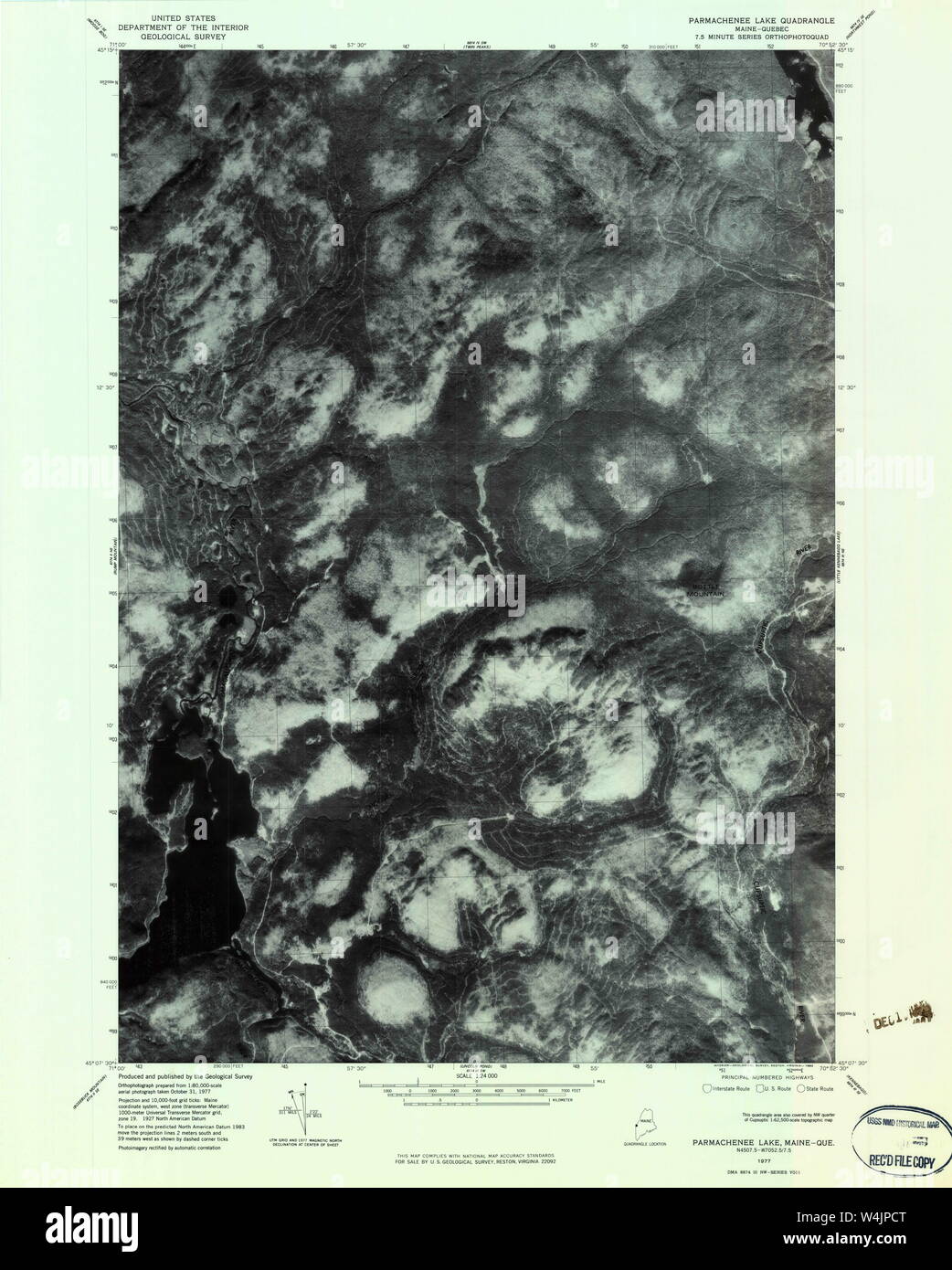 Maine USGS Historical Map Parmachenee Lake 807014 1977 24000 ...