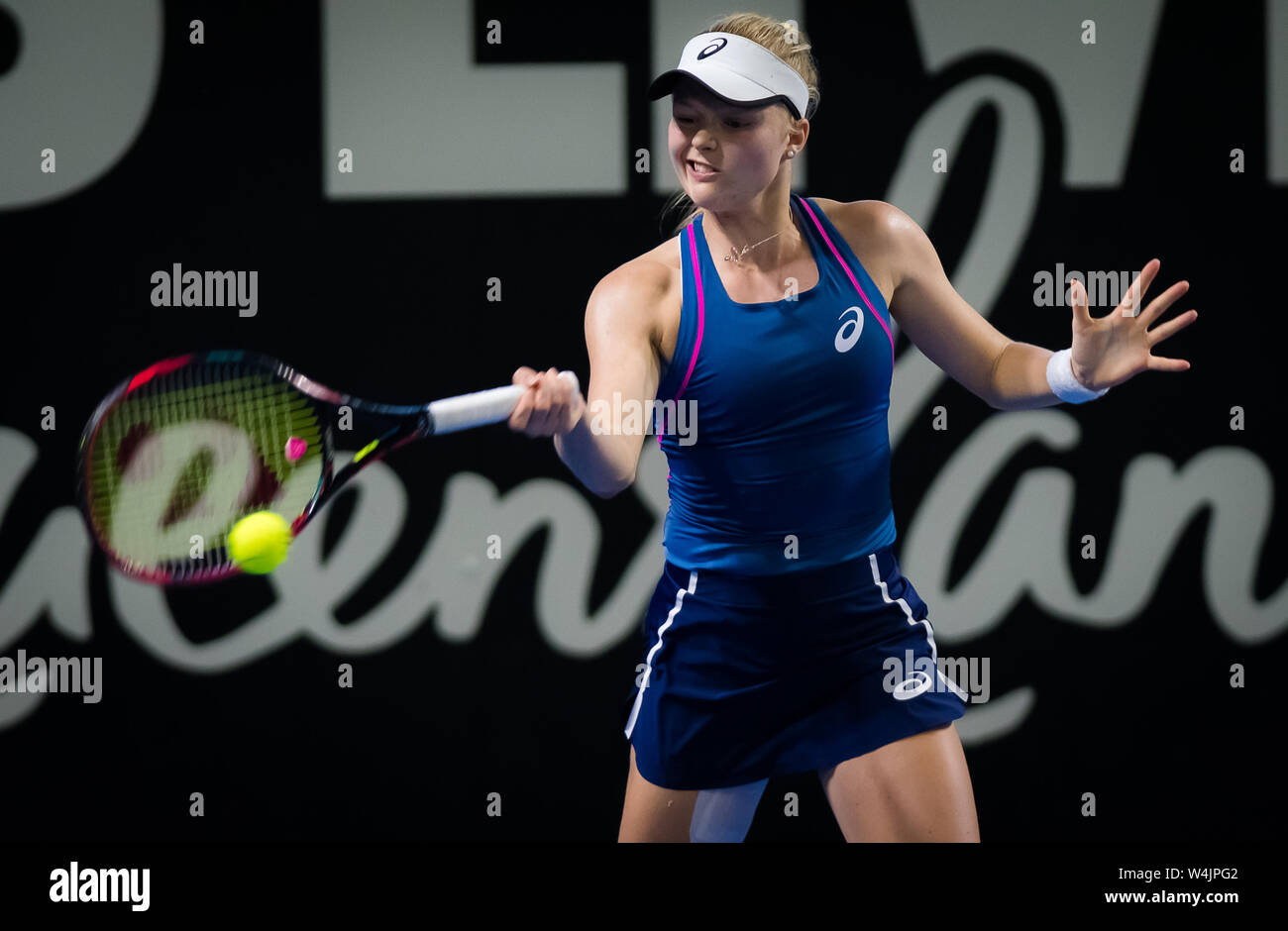 Harriet Dart of Great Britain in action during her first-round match at ...