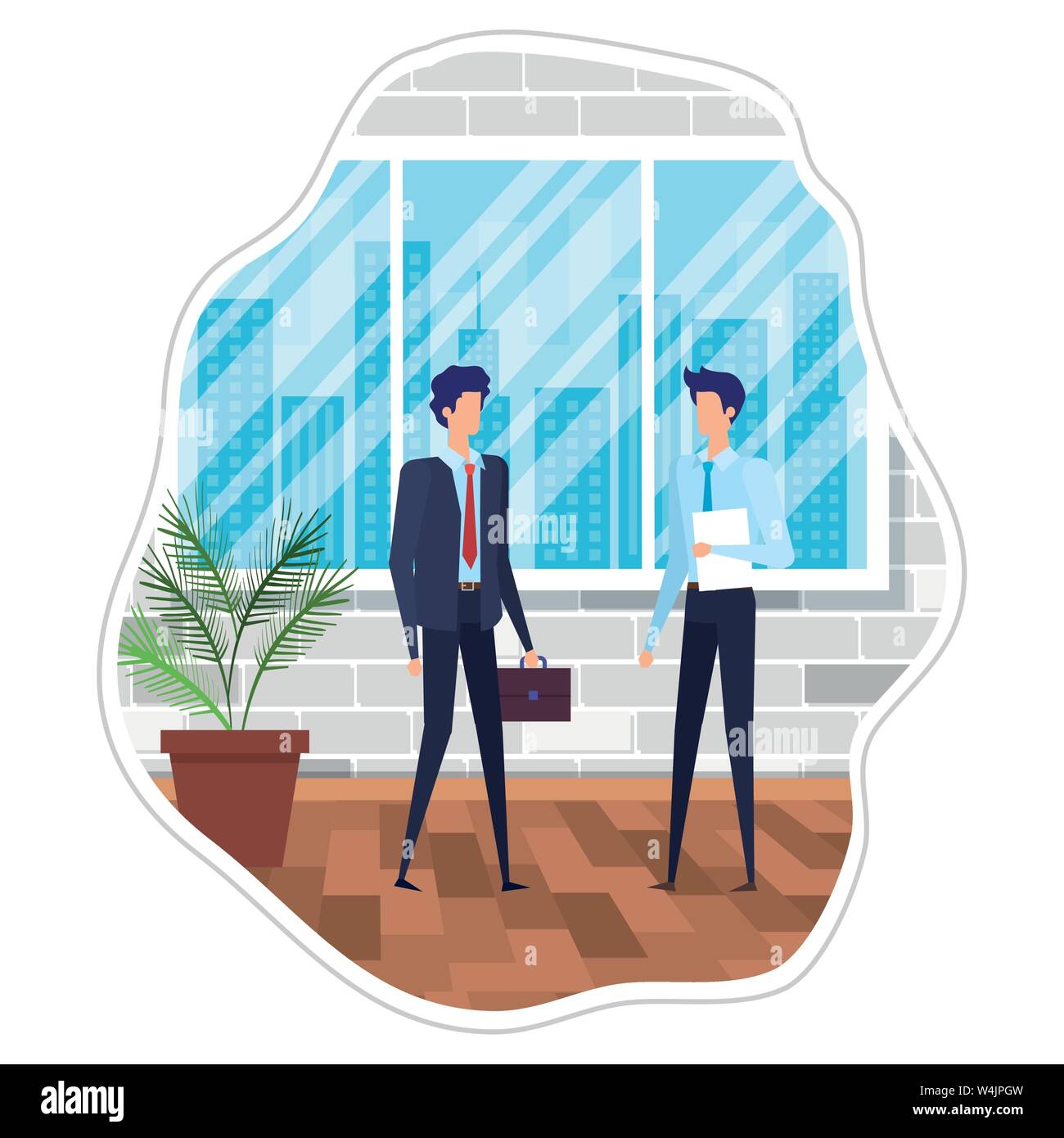 elegant businessmen in the workplace characters Stock Vector Image ...