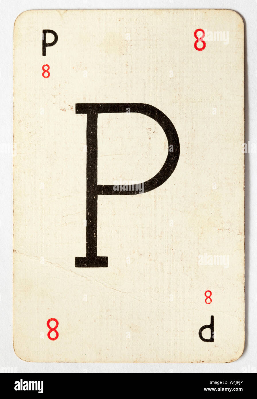 Vintage Playing Card Letter from Lexicon Card Game Stock Photo - Alamy