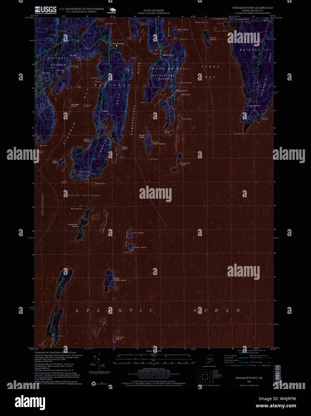 Maine USGS Historical Map Pemaquid Point 102867 1997 24000 Inversion ...
