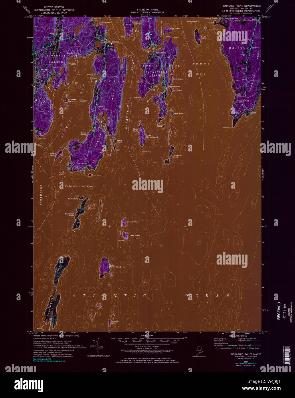Maine USGS Historical Map Pemaquid Point 807017 1969 24000 Inversion ...