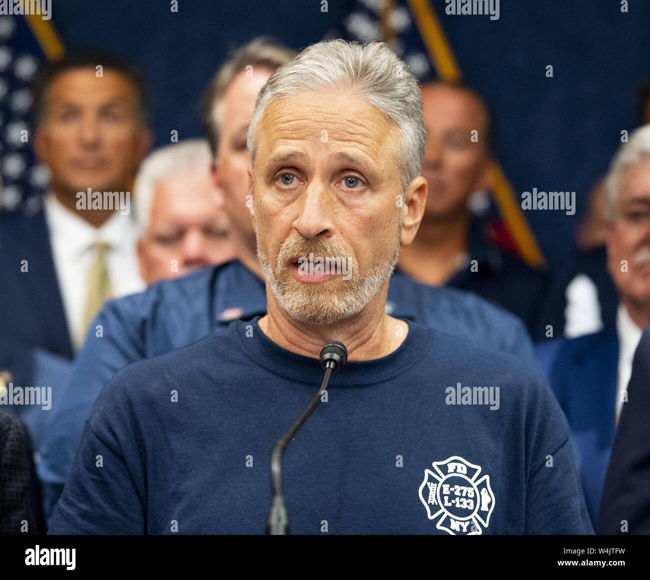 Washington, DC, USA. 23rd July, 2019. JON STEWART speaking at the press ...
