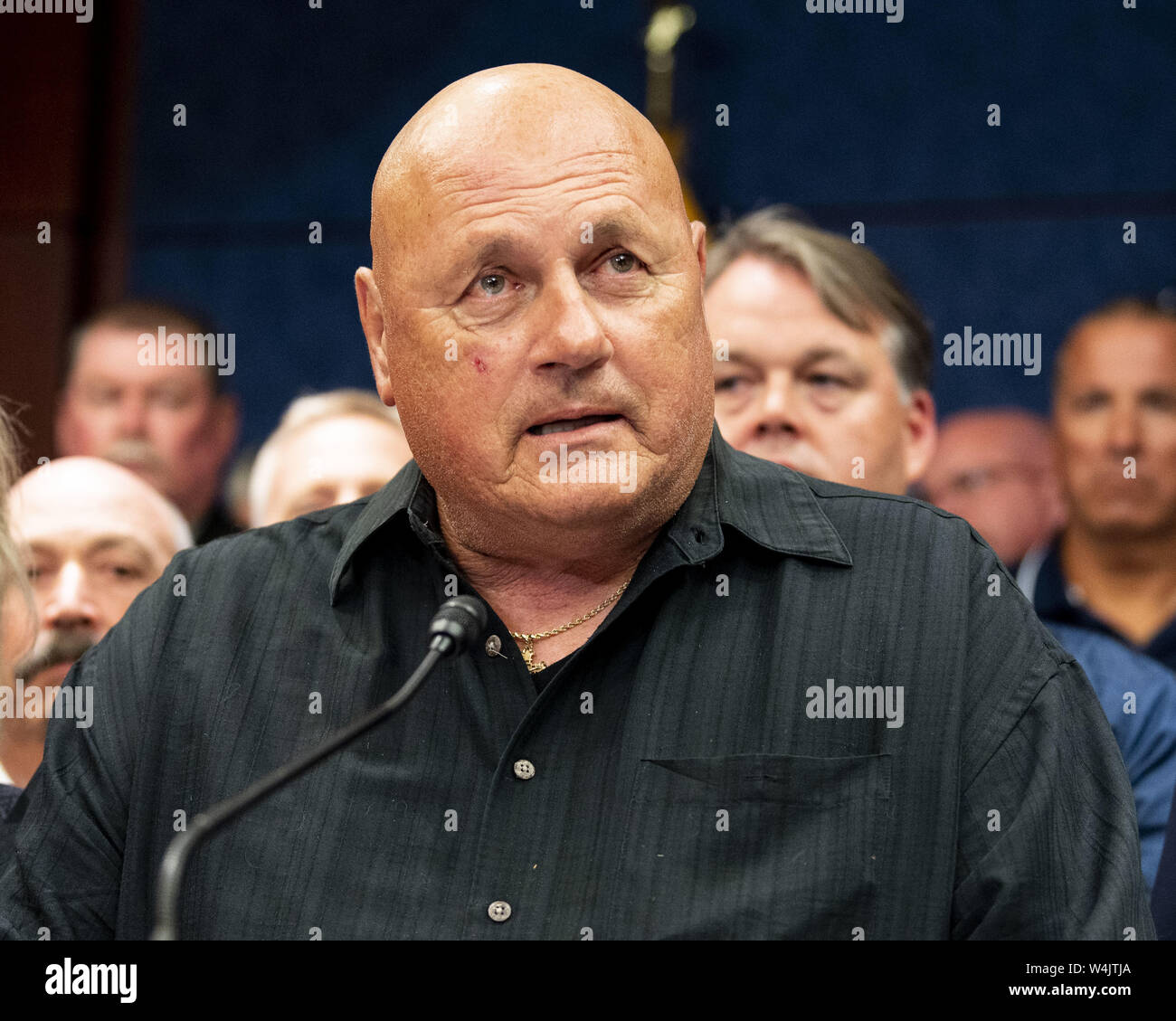 Washington, DC, USA. 23rd July, 2019. JOE ZADROGA speaking at the press ...